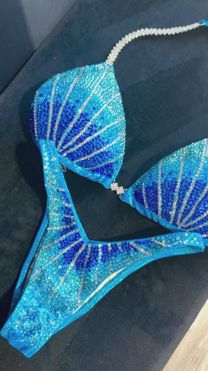 Aqua Wave Inspired Figure Competition Suit